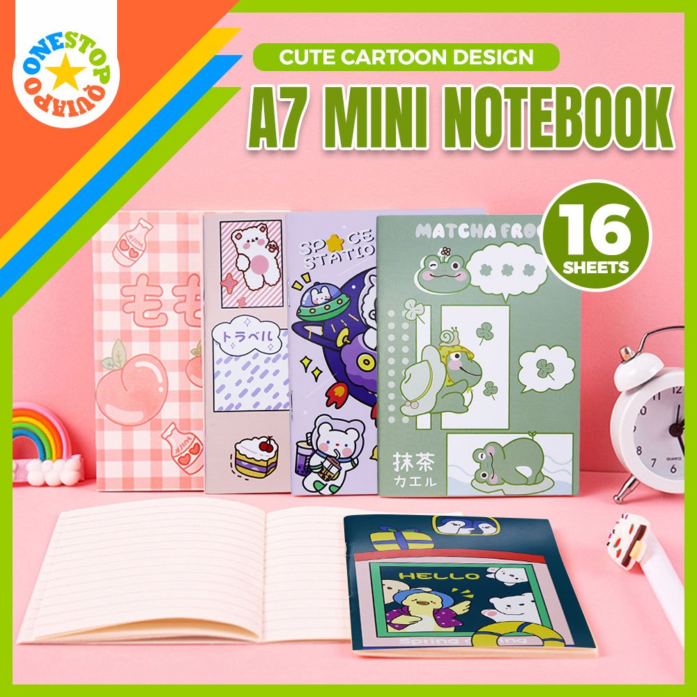 OSQ 16 Sheets A7 Mini Cute Design Notepad Small Notebook For Office ...