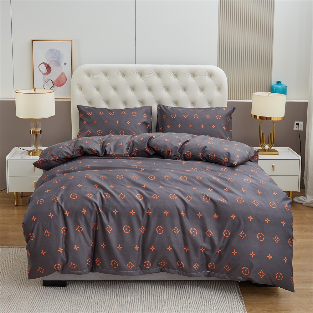 4 in 1 Bedding Sets Canadian Cotton 1Duvet Cover with Zipper 1 Fitted ...