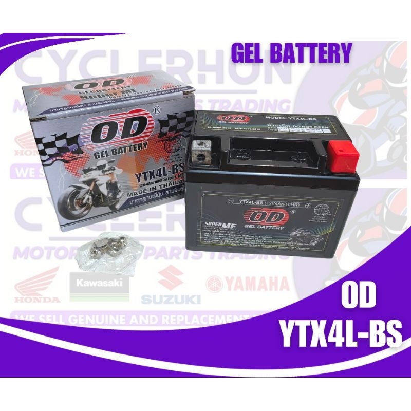 YTX4L-BS OD BATTERY XRM / MIO / SHOGUN 125 /WAVE 125 / MIO I 125 / MIO ...
