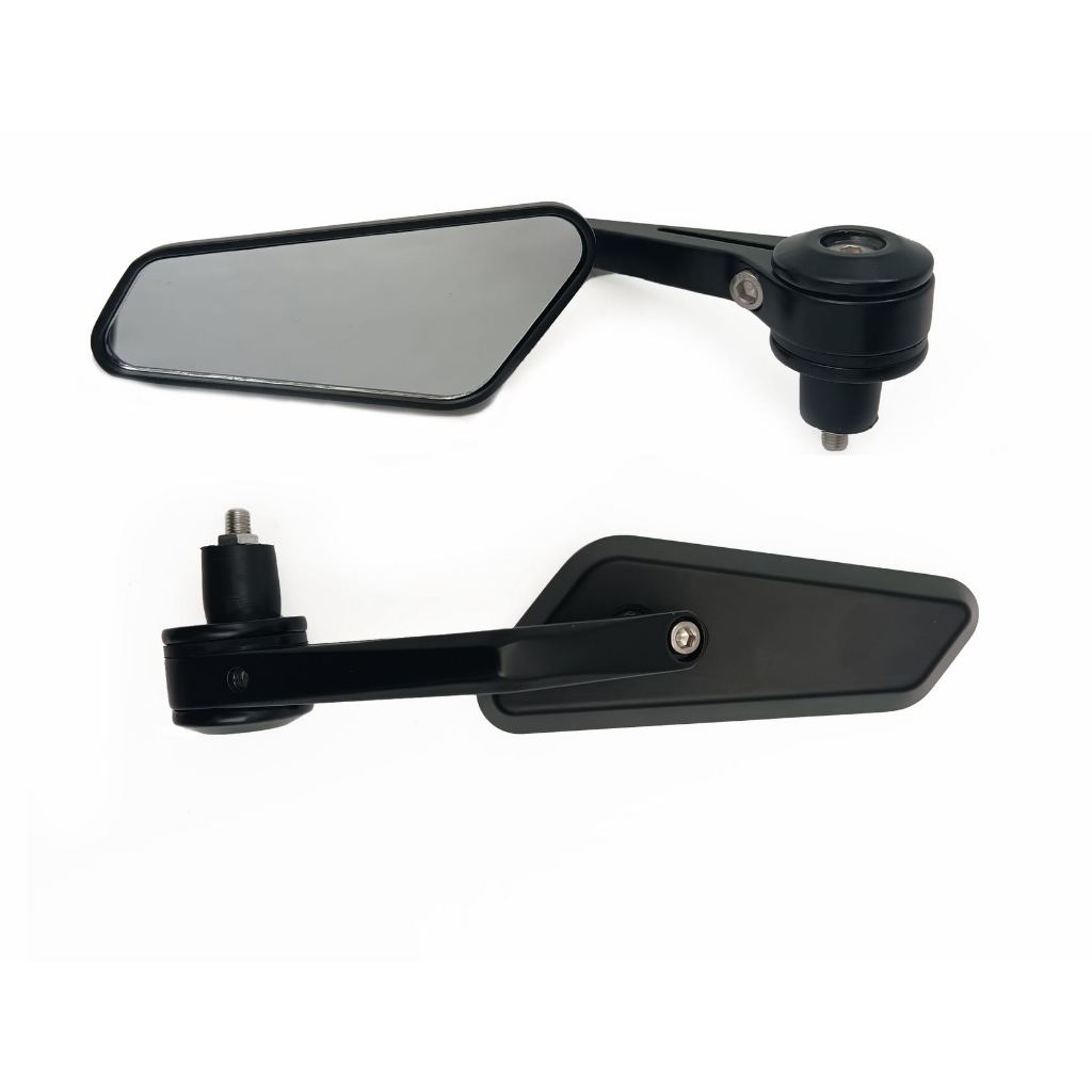 Motorcycle Rear Side Mirror Round Bar end Clear Mirror Adjustable ...
