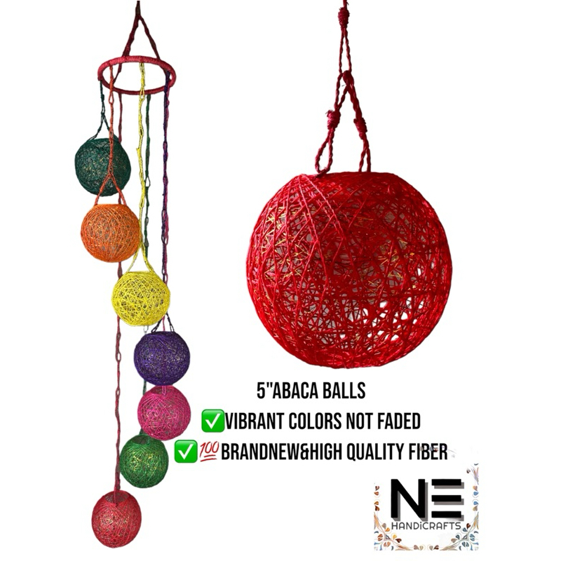 Hanging Native Globe Abaca Rattan Balls String Christmas Decor Home ...