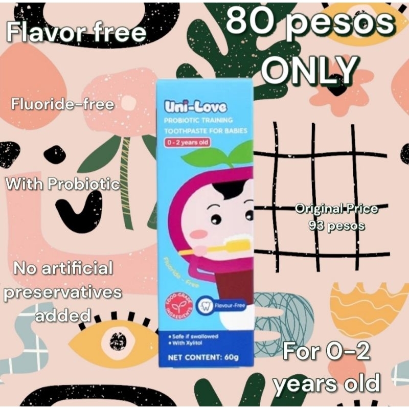 Uni-Love Probiotic Training Toothpaste for babies (0-2 YRS OLD ...