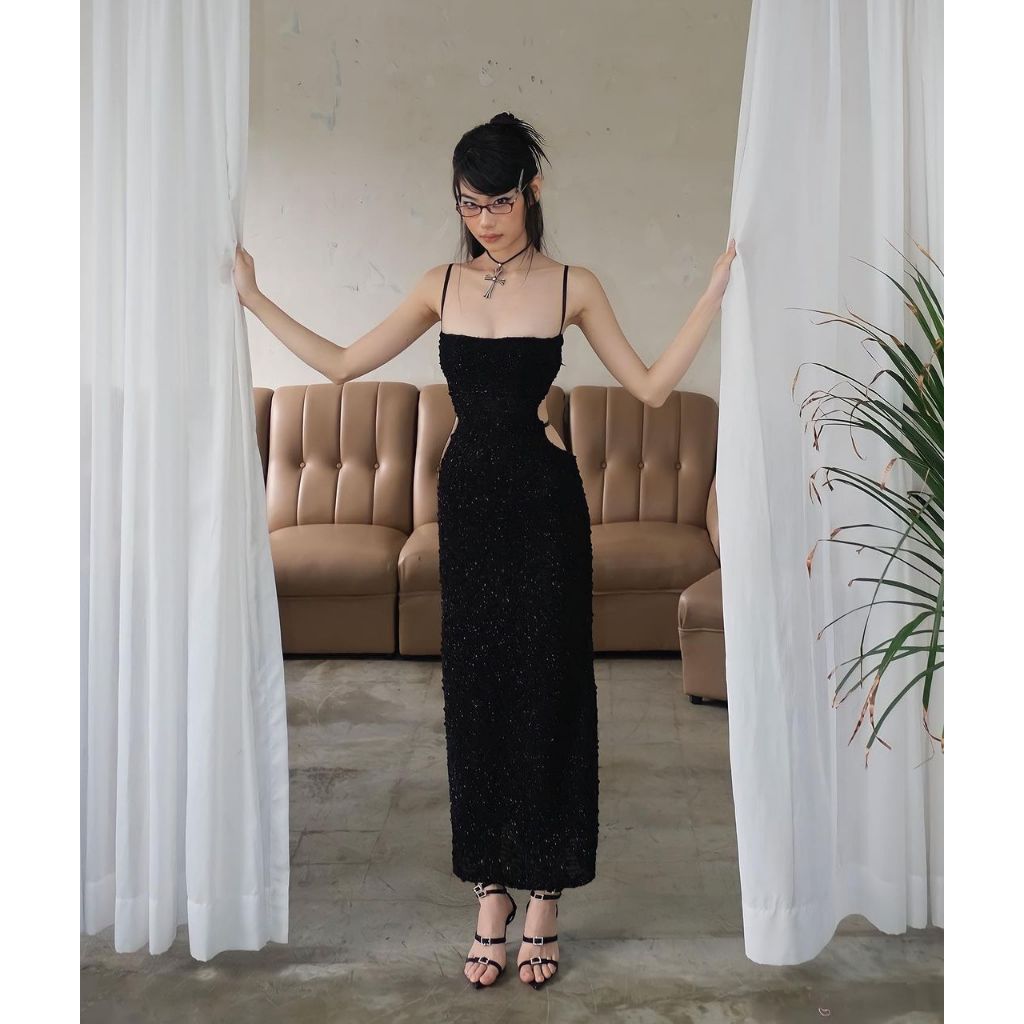Miss-coco Women Sexy Backless Fleece Glitter Slip Dress | Shopee Philippines