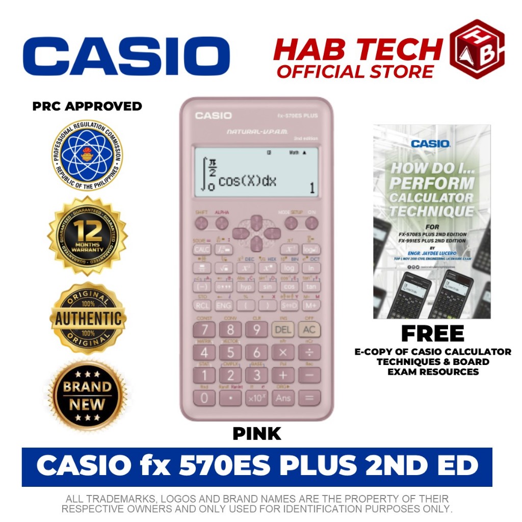 Authentic Casio FX 570ES Plus 2nd Edition Scientific Calculator FX570 ...