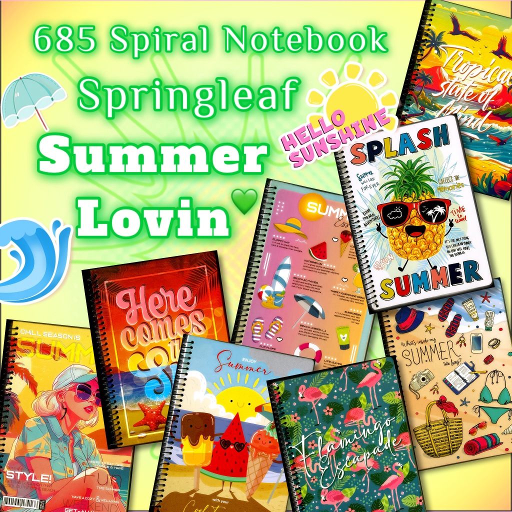 SpringLeaf Summer Lovin’ 685 Spiral notebooks 80 leaves | Shopee ...