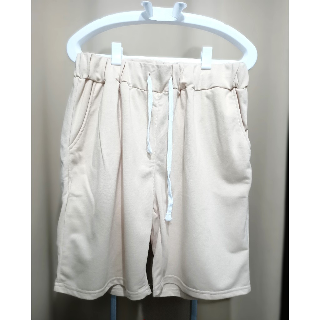 Men's Plain Short Cream Oversized Short | Shopee Philippines