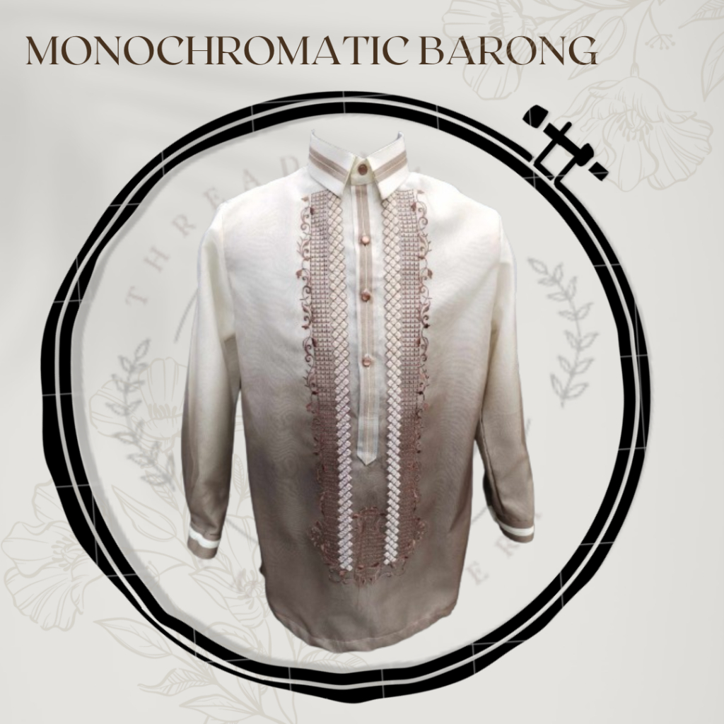 MONOCHROMATIC BARONG TAGALOG - EMBROIDERED | Shopee Philippines
