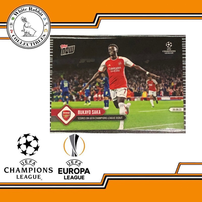 UCL TOPPS NOW 2023 - Bukayo Saka Scores on UCL Debut Card Arsenal FC ...