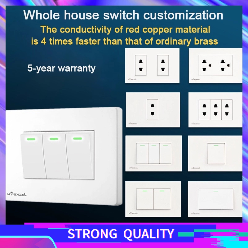 Light Switch Home Lights Wall Outlet Switches Socket 1 GANG 2 GANG 3 ...