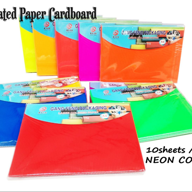 10 Sheets Corrugated Paper NEON colored cardboard A4 children's ...