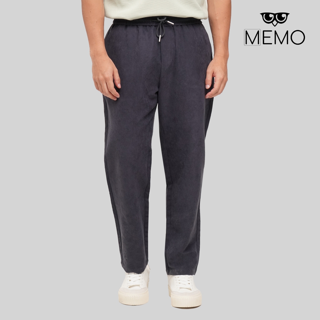 Memo Suede Feel Tapered Pull Up Trousers For Men (Charcoal) | Shopee ...