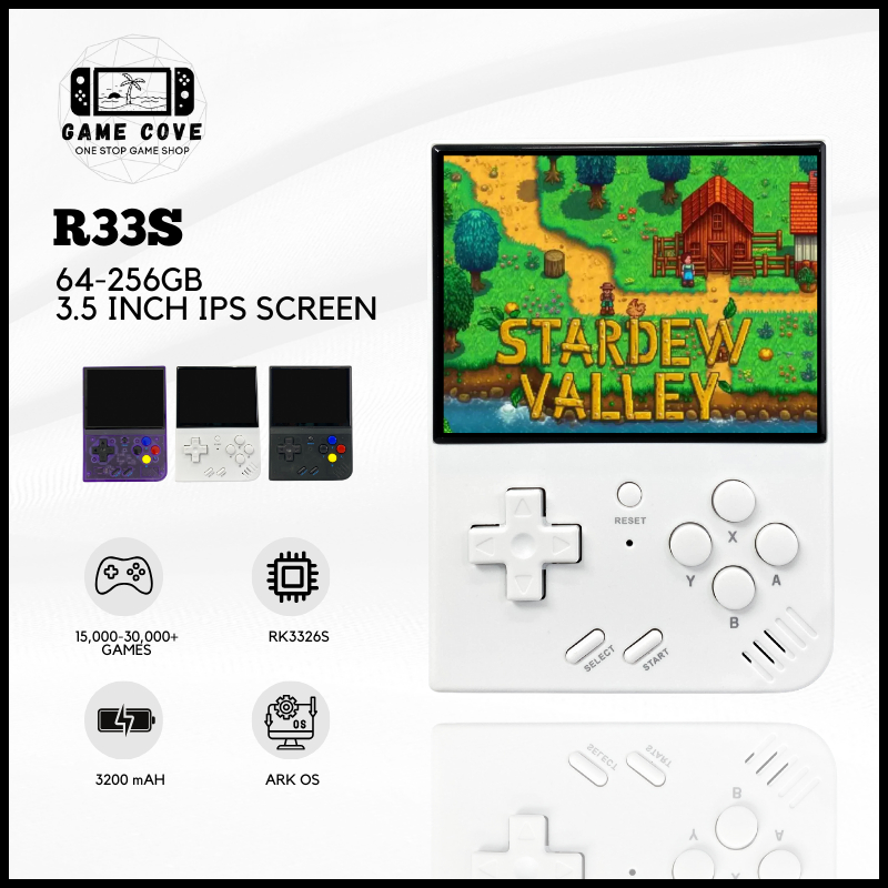 GameCove R33S Retro Handheld Video Game Console Linux System 3.5 Inch ...