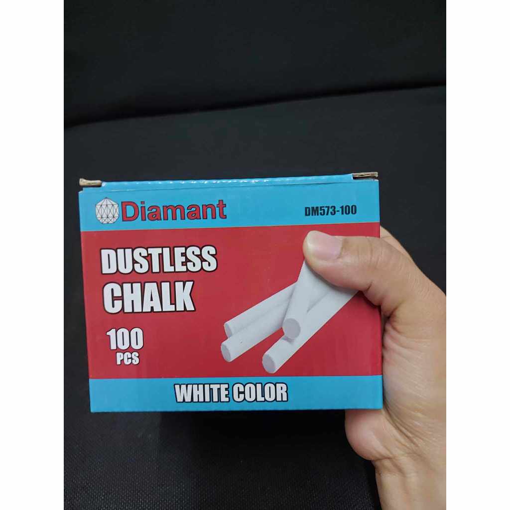 DIAMANT White Chalk Dustless Chalk 12's and 100's NON TOXIC | Shopee ...