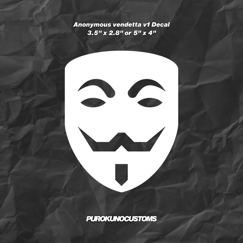 ANONYMOUS VENDETTA VERSION 1 Car & Motorcycle vinyl sticker decals ...