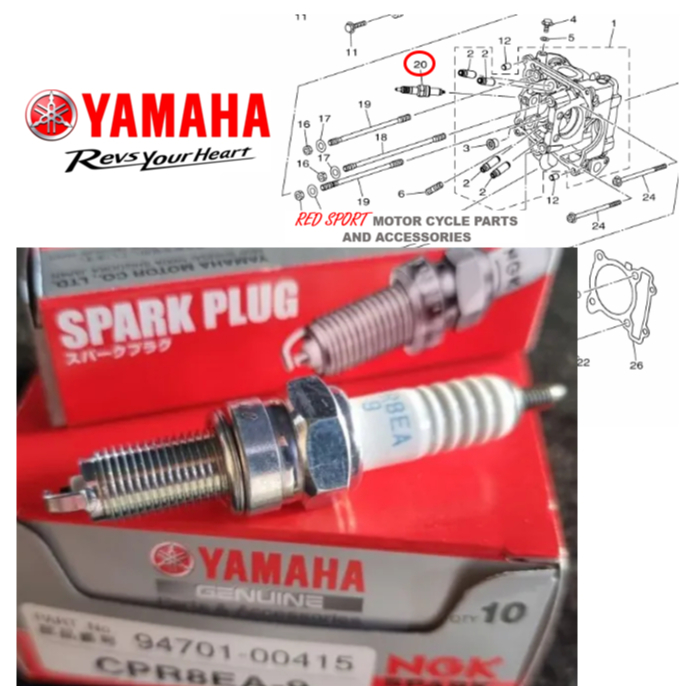 SPARKPLUG / SPARK PLUG FOR NMAX / AEROX / SNIPER / FZ / SZ CPR8EA-9 ...