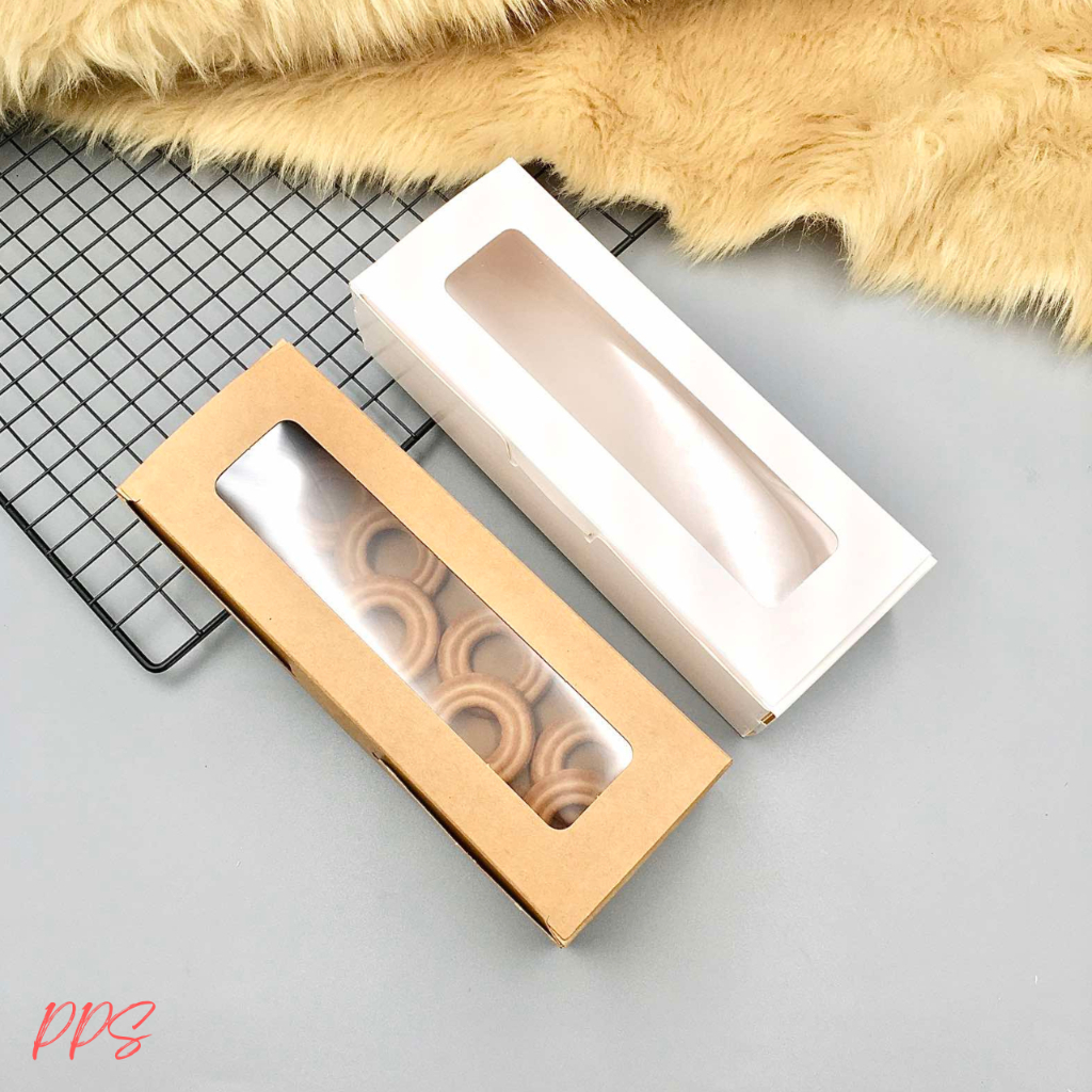 20pcs - Paper Packaging Brownies Macarons Mini Donut Box with Window ...