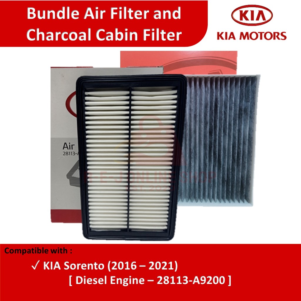Bundle Air Filter and Charcoal Cabin for KIA Sorento Diesel (2016 ...