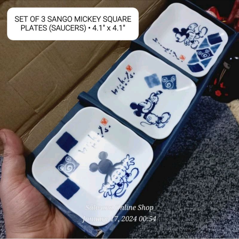 COLLECTIBLE DISNEY MICKEY MOUSE SQUARE PLATES • SANGO • MAEBATA ...