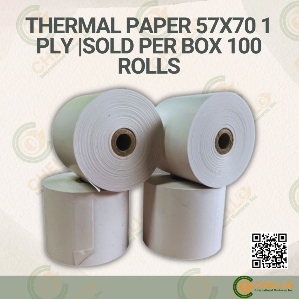 Thermal Paper 57x70 1 ply |Sold per box 100 rolls | Shopee Philippines