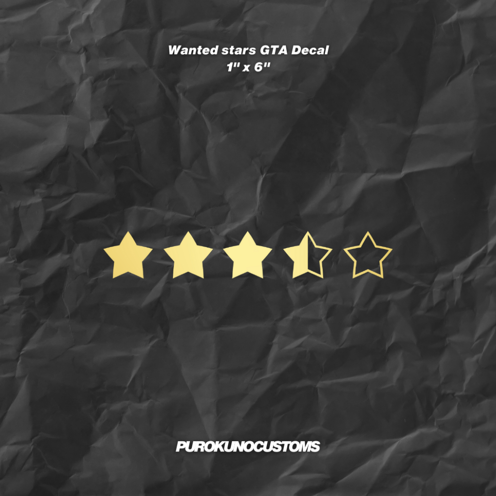 WANTED STARS GTA Car & Motorcycle vinyl sticker decals / Machine-cut ...