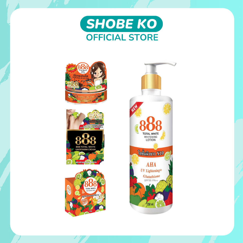 SHOBE KO 888 Total White Lotion / SOAP / UNDERARM CREAM 10x WHITENING | Shopee Philippines