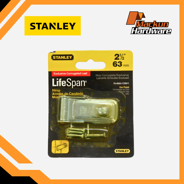 STANLEY SAFETY HASP 2 1/2 INCH/63mm ZINC PLATED 75-4550/CD911 | Shopee ...