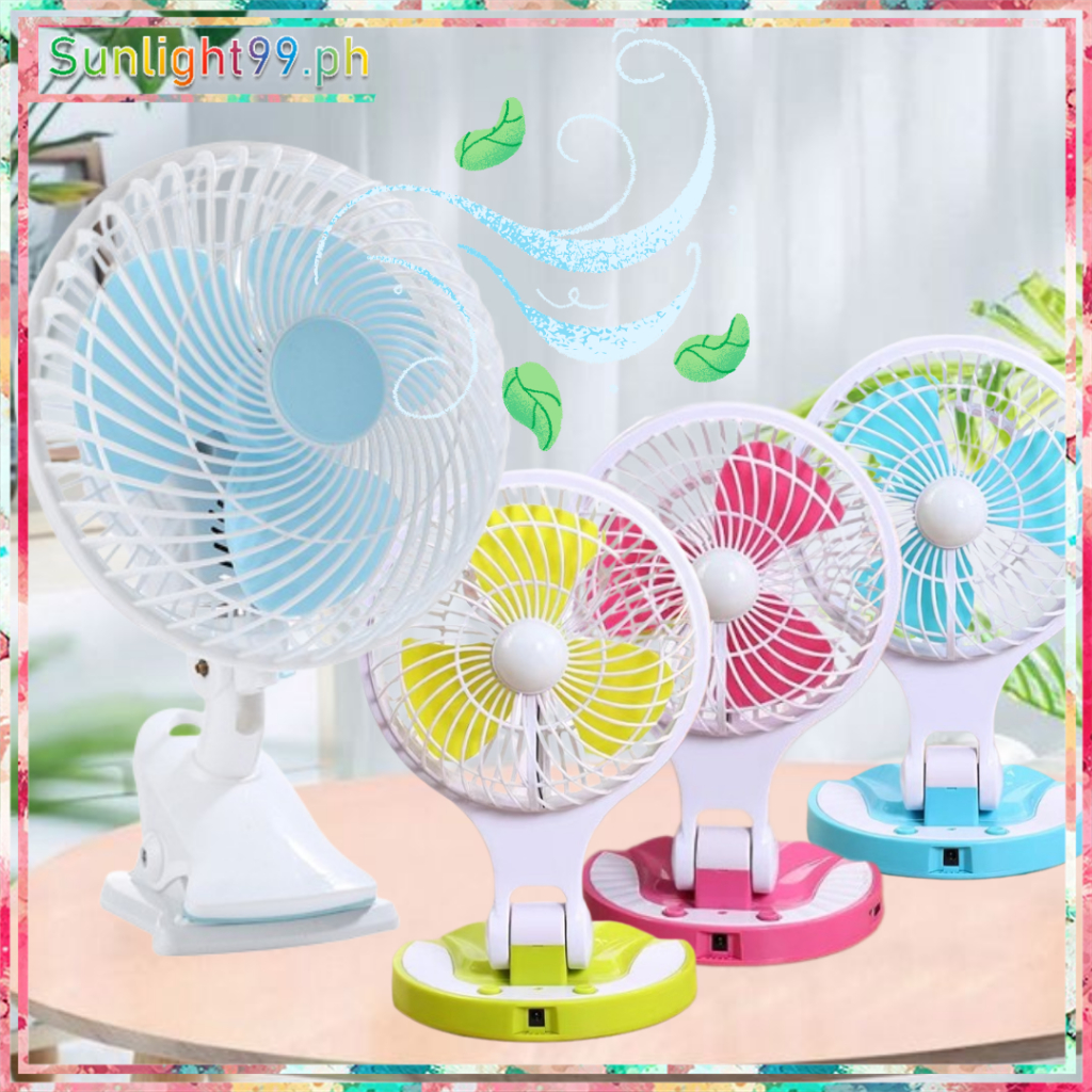 Rechargeable Fan with LED Lights, Mini Portable Fan, table lamp/lights ...