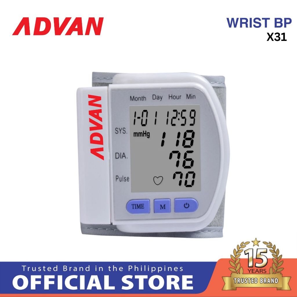 ADVAN Wrist Type Blood Pressure Monitor with Case X31 M107 | Shopee ...