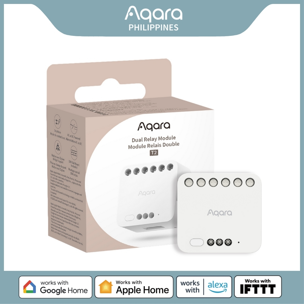Aqara Dual Relay Module T2 in White supports Apple Homekit, Google Home ...