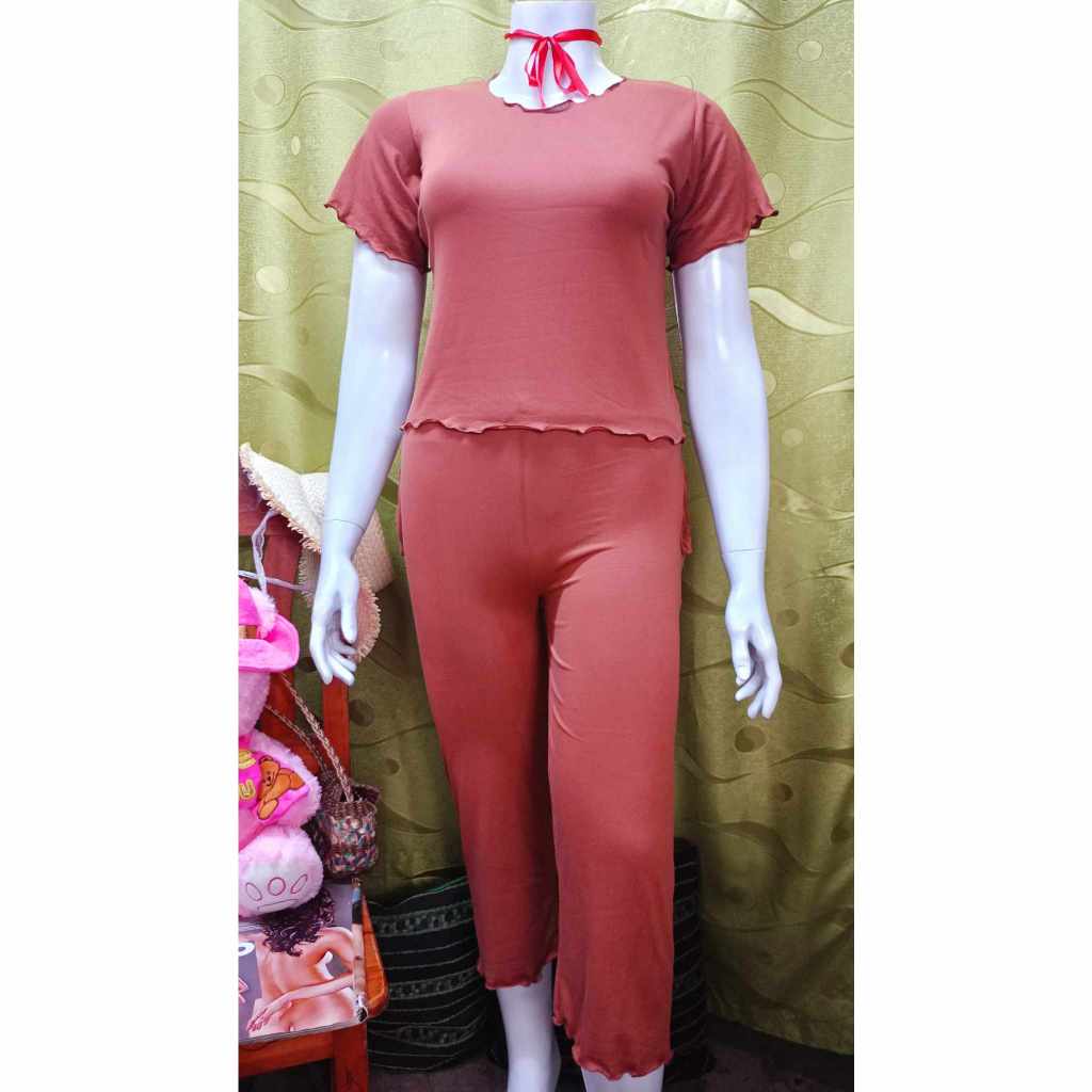 Terno Blouse & Squarepants w/ 2 Pockets Fit up to XL | Shopee Philippines