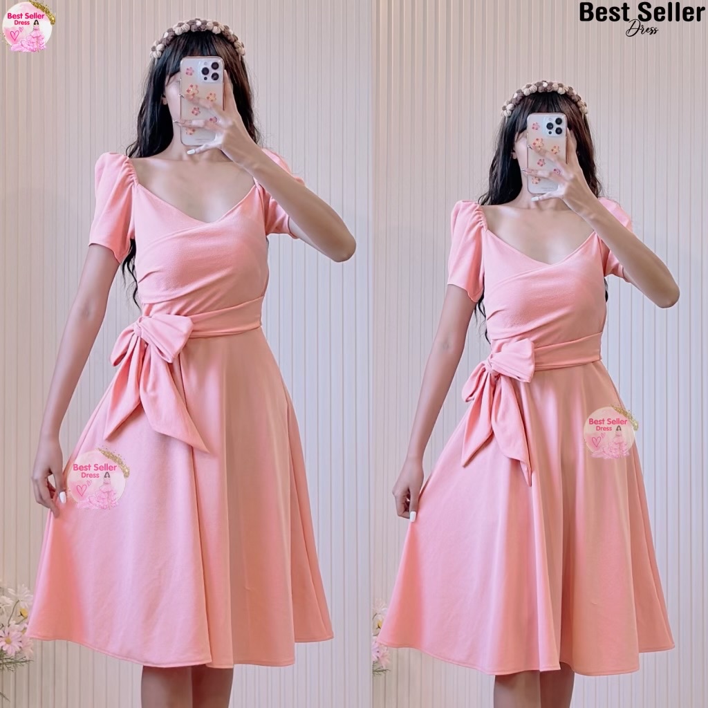 BSD Best Seller Babe (S-XXL) Regular/Plussize Puff Sleeves Midi Dress (Best Seller Dress ...