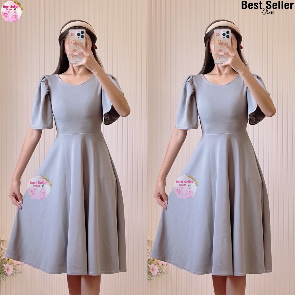 BSD Best Seller BiniBini (S-XXL) Regular/Plussize Puff Sleeves Midi ...