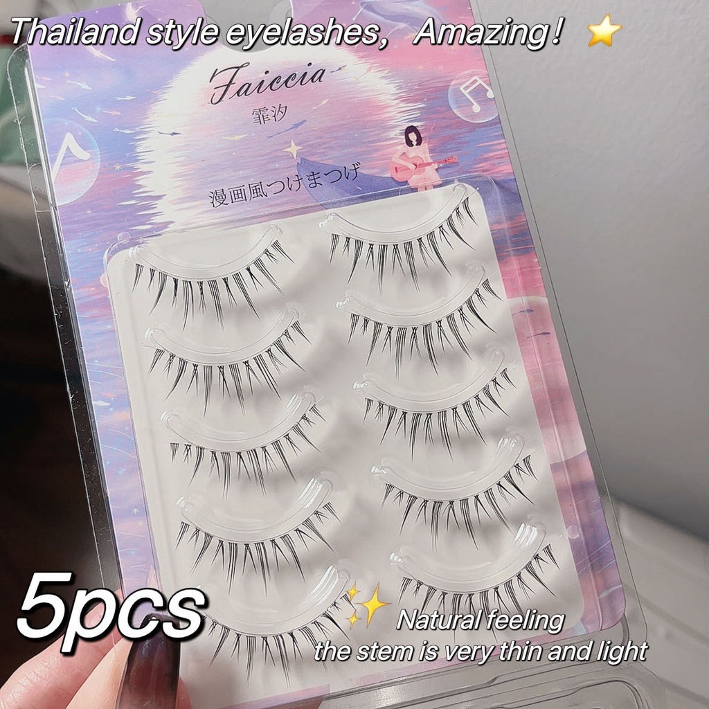 5 Pairs NEW Fox Eyes Eyelashes Faiccia 3D Soft Eyelashes Transparent ...