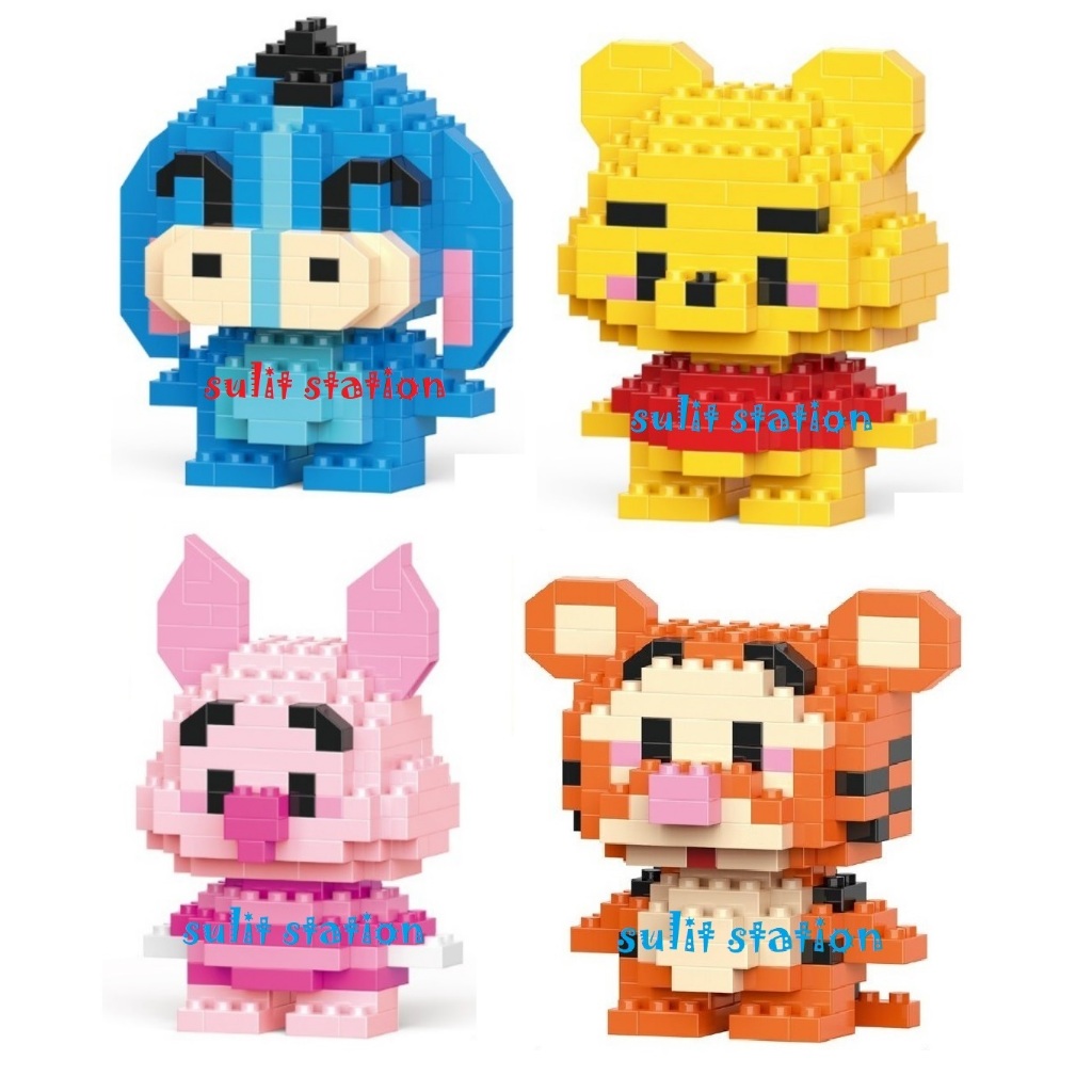 DIY POOH BEAR PIGLET PIG EEYORE HORSE TIGGER NANO BUILDING BLOCKS SMART ...