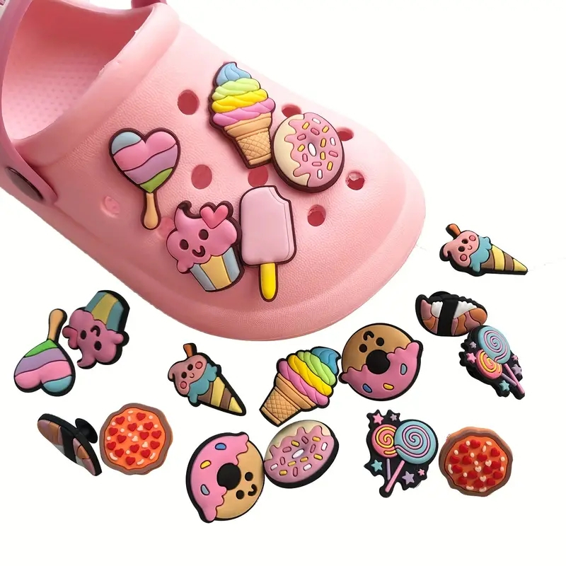 Pink girl shoes accessories buckle jibbitz set Charms crocs design Pins ...