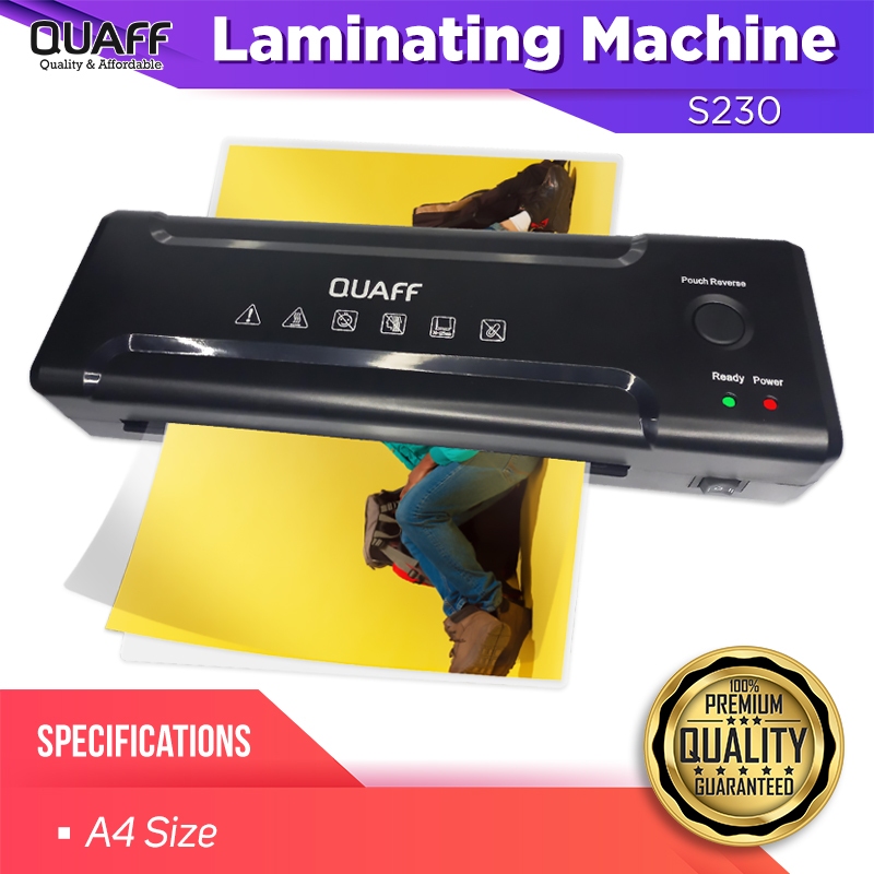 QUAFF A4 Mini Laminating Machine Black S230 (max laminate 125mic ...