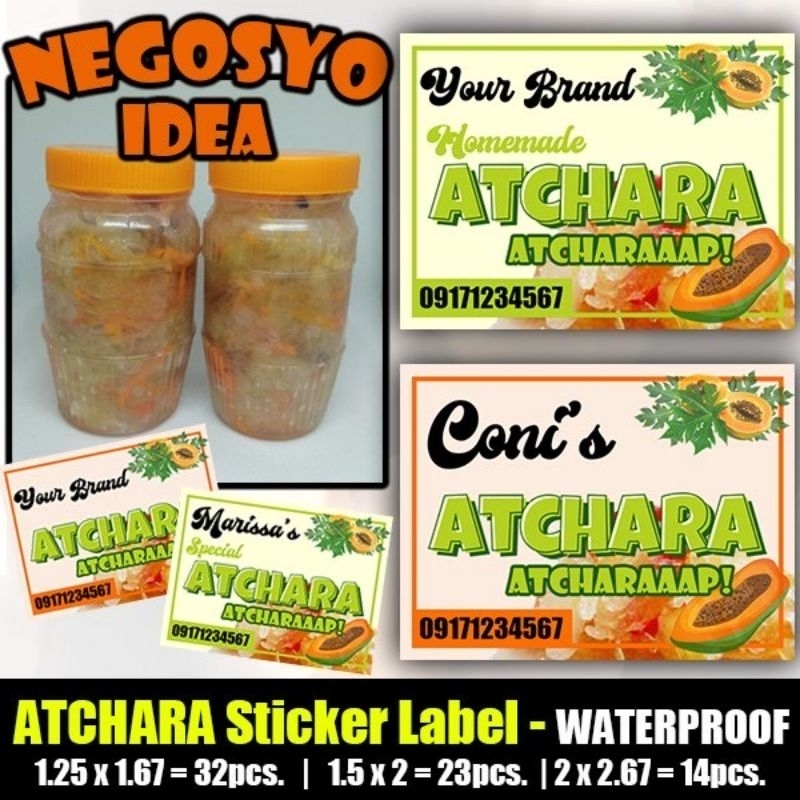 ATCHARA Sticker Label (Perfect for Business | Glossy | Waterproof) | Shopee Philippines