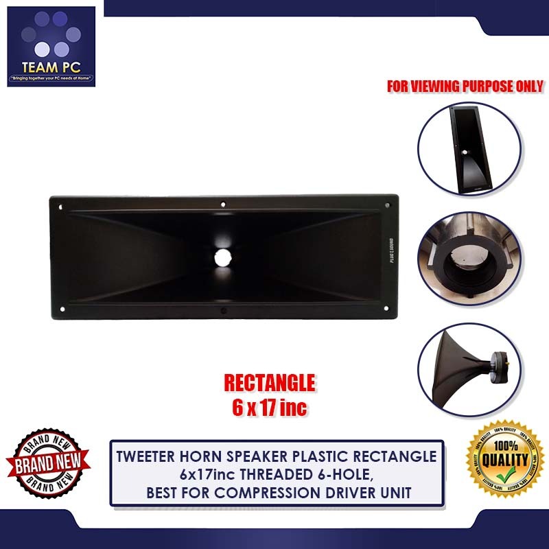 TEAM PC TWEETER HORN SPEAKER PLASTIC RECTANGLE 6x17inc THREADED 6-HOLE ...