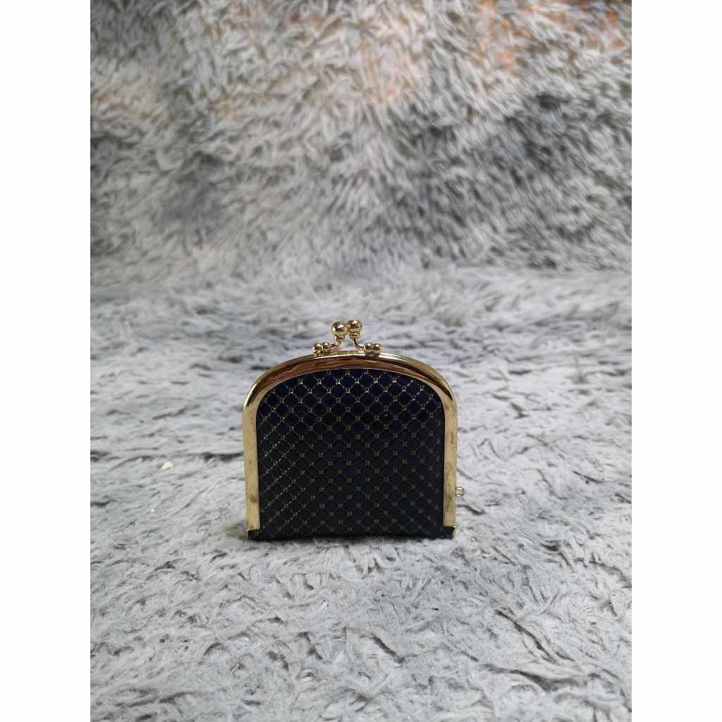 Black Quilted Kiss Lock Coin Purse | Shopee Philippines