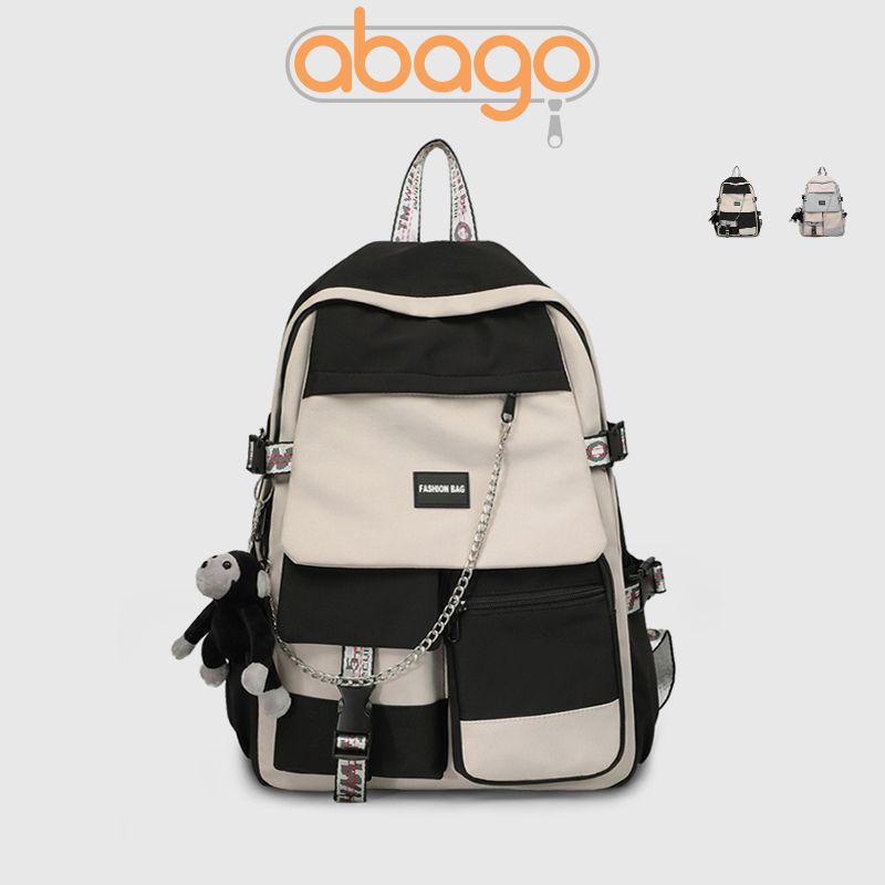 ABAGO Couple Backpack Korean High school Bagpack Large Capacity ...