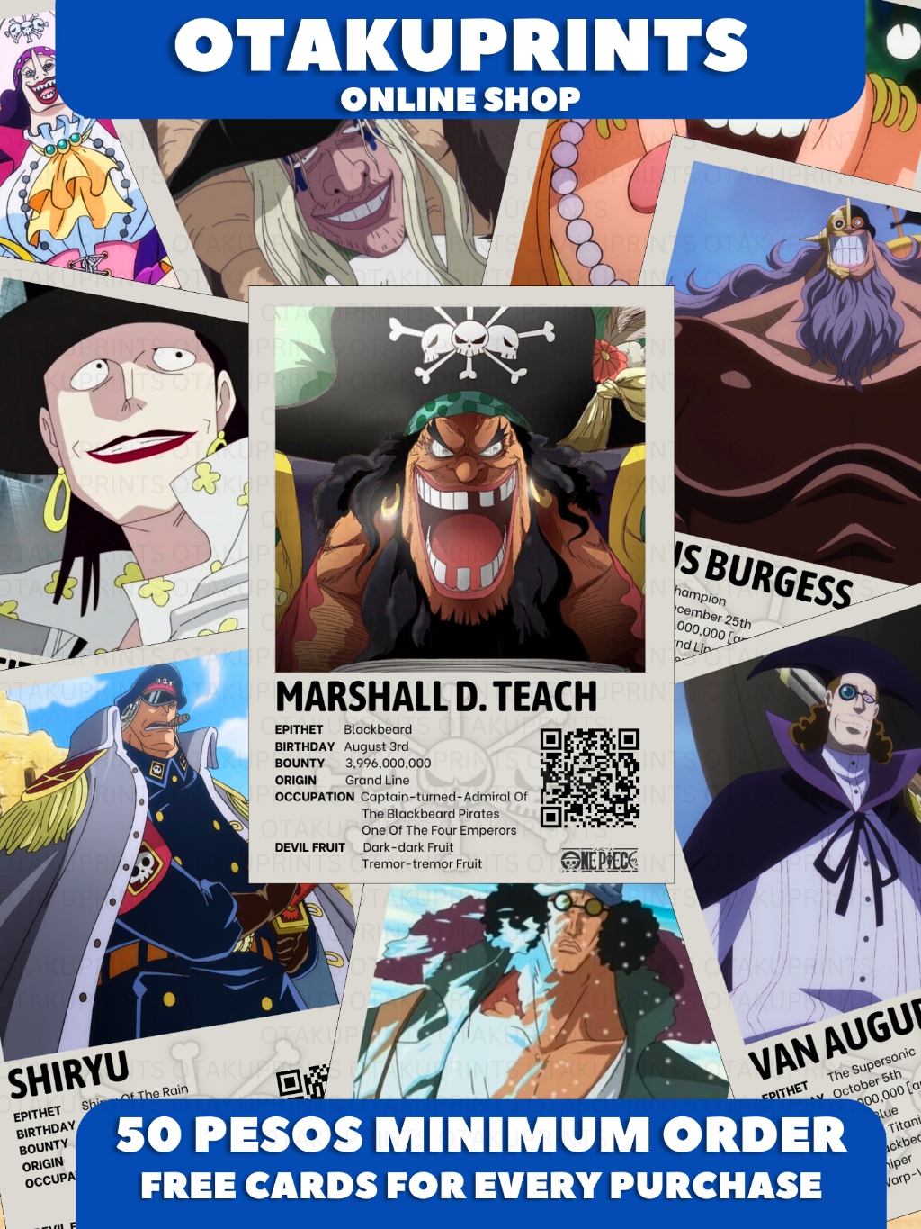 ONE PIECE - BLACKBEARD PIRATES Infocard Photocard - [SOLD PER PIECE ...