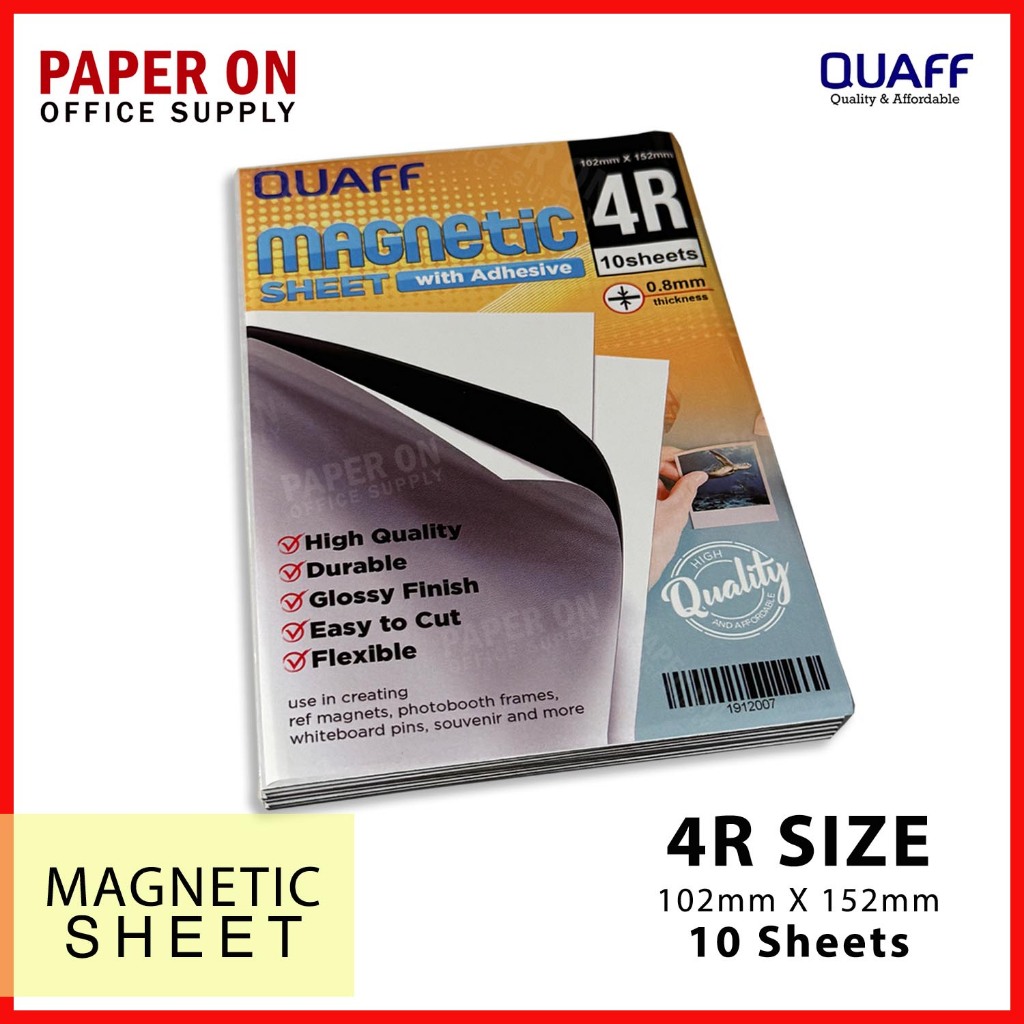 Magnetic Sheet 4R size with Adhesive (10 pieces) QUAFF | Shopee Philippines