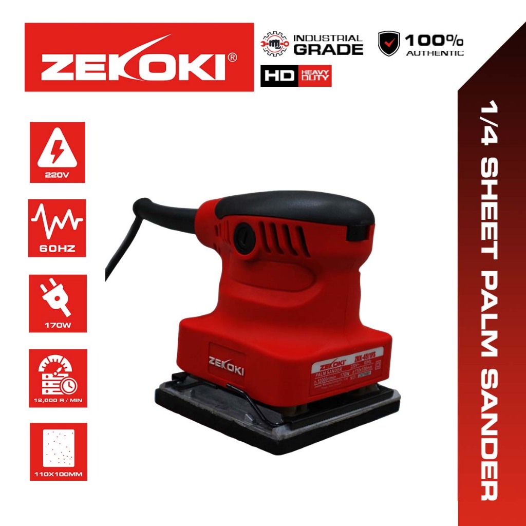 Zekoki 1/4 Sheet palm Sander ZKK-4511FS | Shopee Philippines