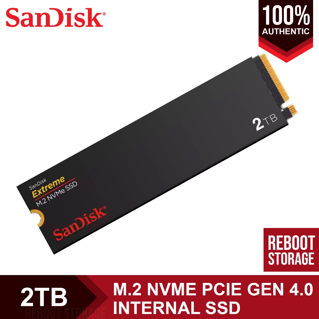 Sandisk Extreme M.2 2280 NVMe SSD 2TB PCie Gen 4.0 SDSSDX3N-2T00 Internal Solid State Drive ...