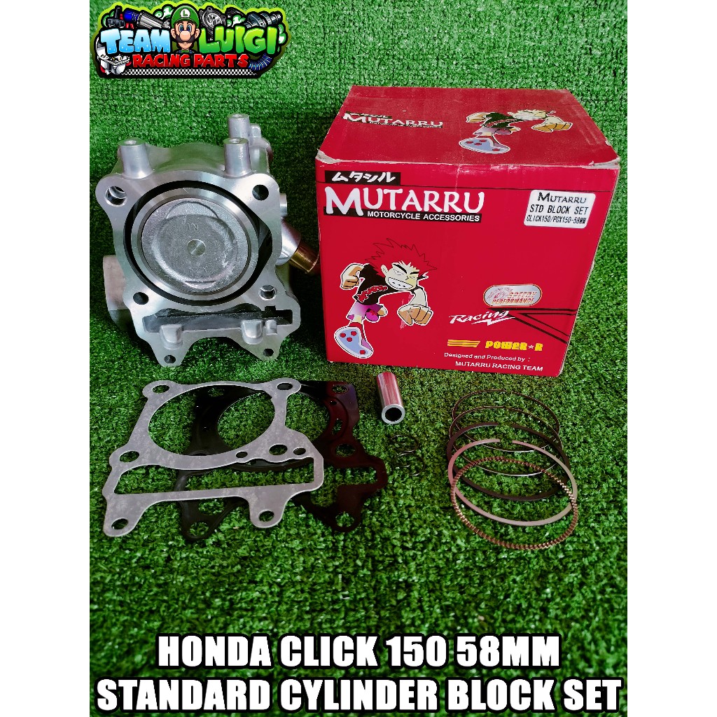 MUTARRU HONDA CLICK 150 58MM STANDARD CYLINDER BLOCK SET | Shopee ...