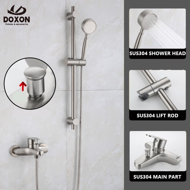 DOXON 304 Stainless Steel Shower Set 4in1 Hot and Cold Bathroom Shower ...