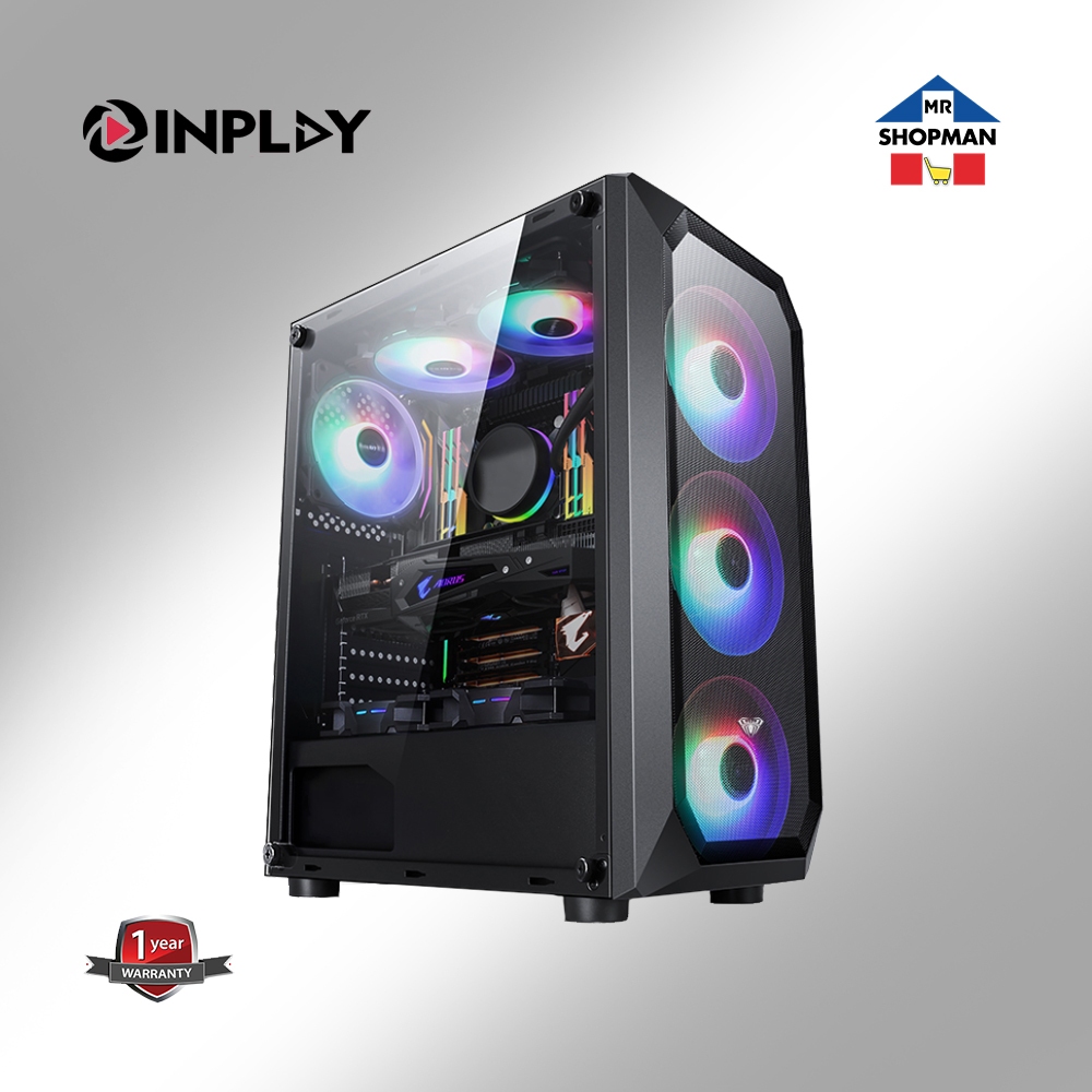 Inplay Meteor 30 ATX Case Tempered Glass Side Panel PC Case Chassis ...