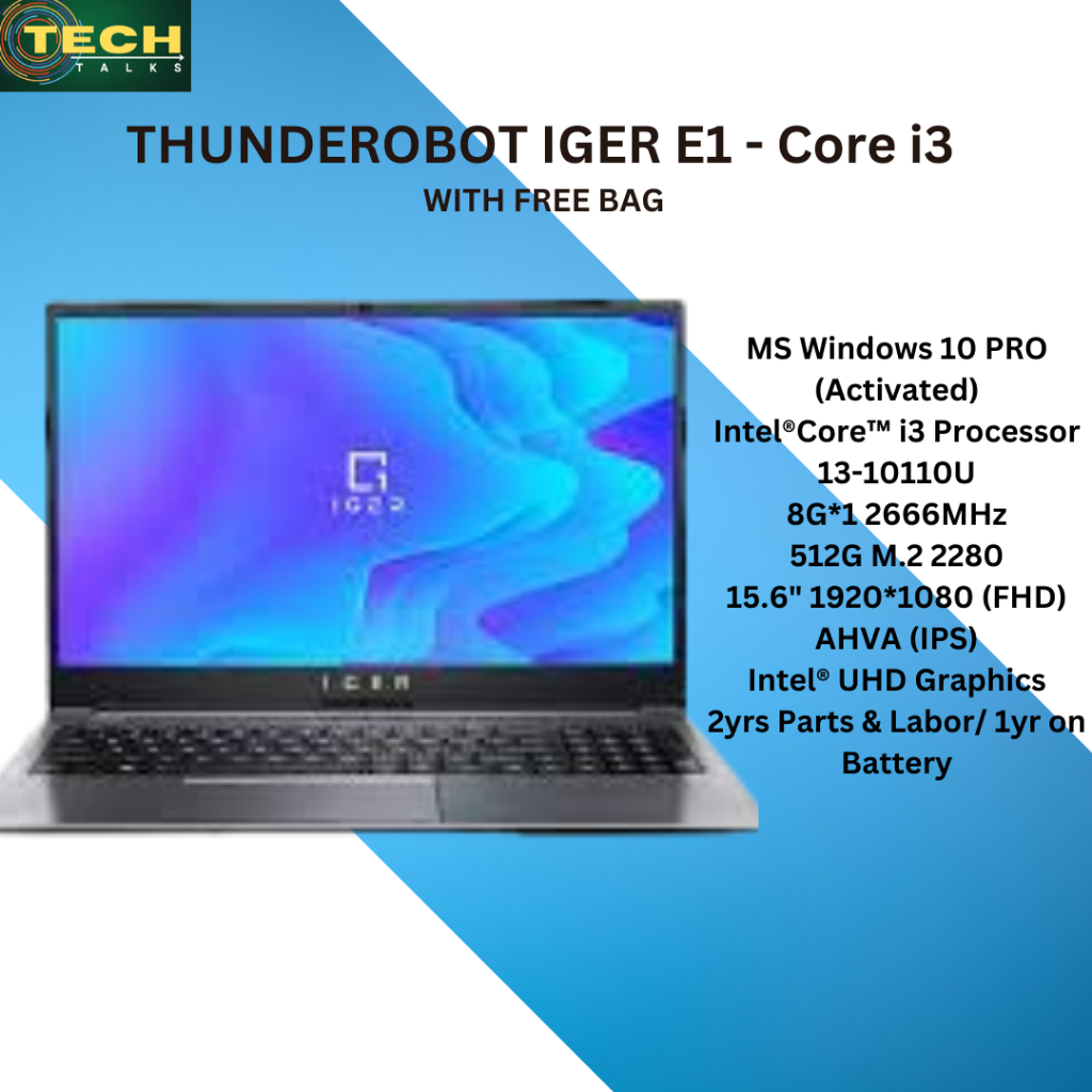 THUNDEROBOT IGER 15.6" FDH IPS/INTEL UHD GRAPHICS/FULL-SIZE KB/WIN10 ...