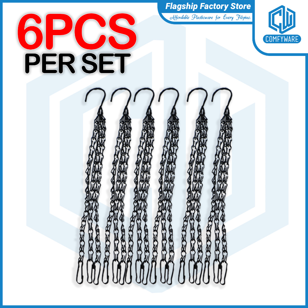 Comfyware (6PCS/SET) 15.5 Inches Black Metal Hook Chain Hanger for ...