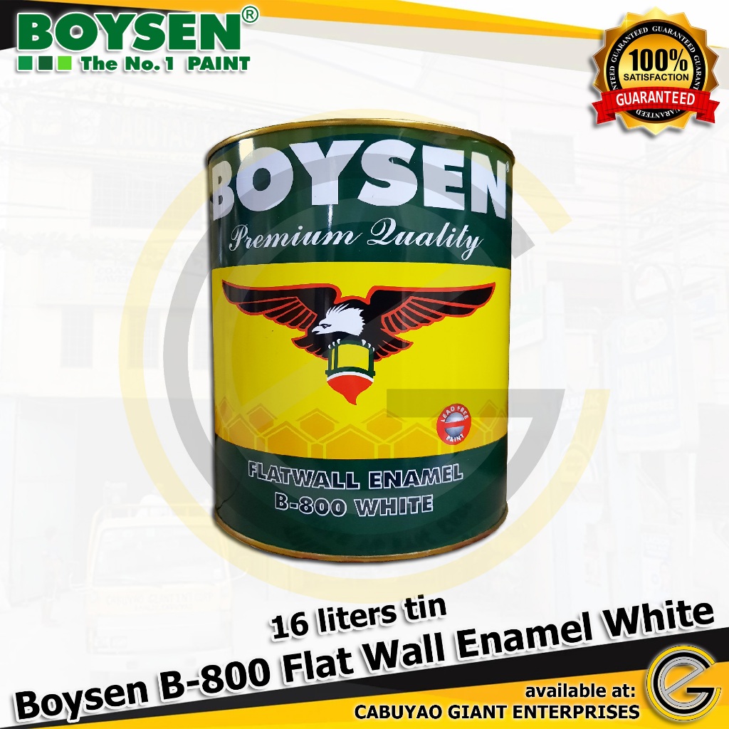 Boysen Premium Quality B-800 Flat Wall Enamel White Lead-free 16 liters ...